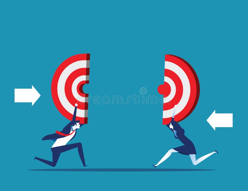 Business Holding Target. Teamwork To Reach Success Stock Vector ...