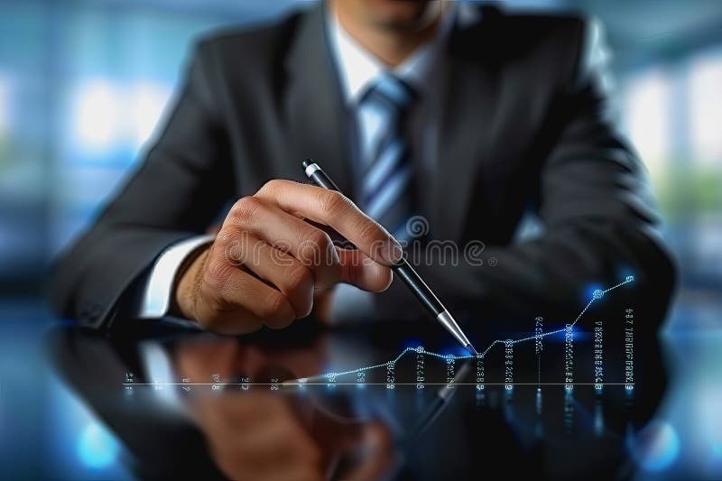 Business Holographic Financial Graph Charts Futuristic Interface ...