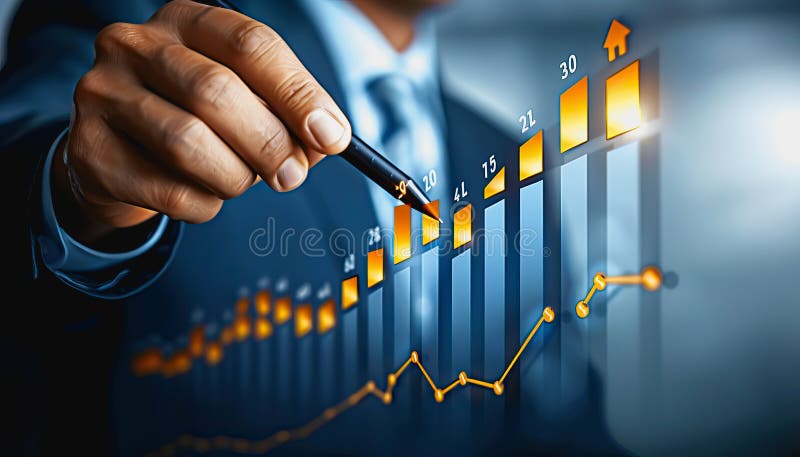 Business Holographic Financial Graph Charts Futuristic Interface ...