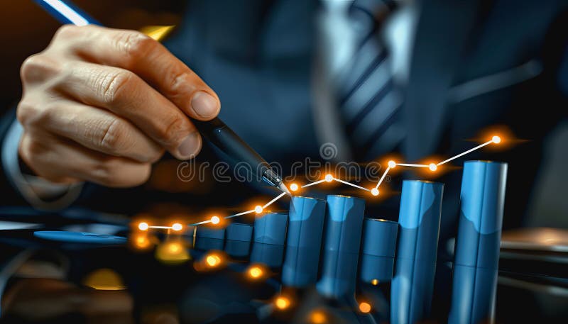 Business Graph with Glowing Lines Depicting Steep Yield Curve Rates and ...