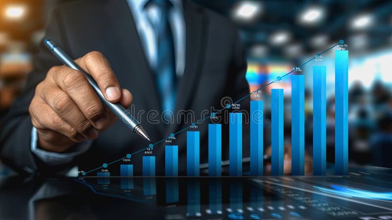 Business Holographic Financial Graph Charts Futuristic Interface ...