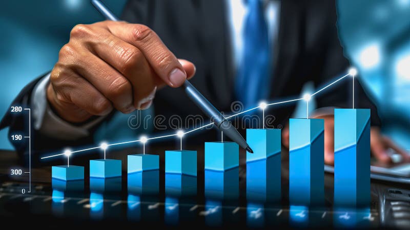 Business Holographic Financial Graph Charts Futuristic Interface ...