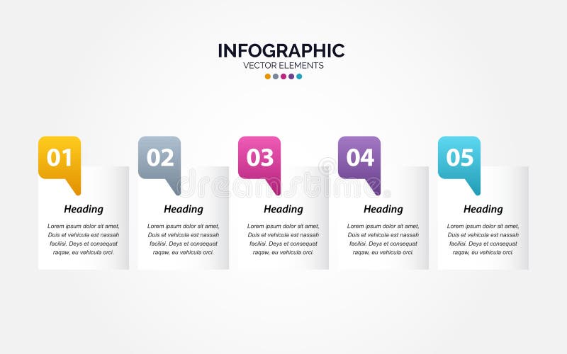 Business Horizontal Infographic Template Numbers 5 Options or Steps ...