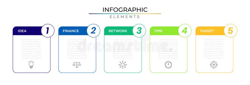 Business Horizontal Row Infographic Vector Design Template for ...