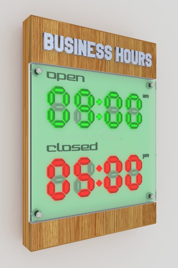 Business Hours - Digital LED Light 12hr (am-pm) Stock Illustration ...