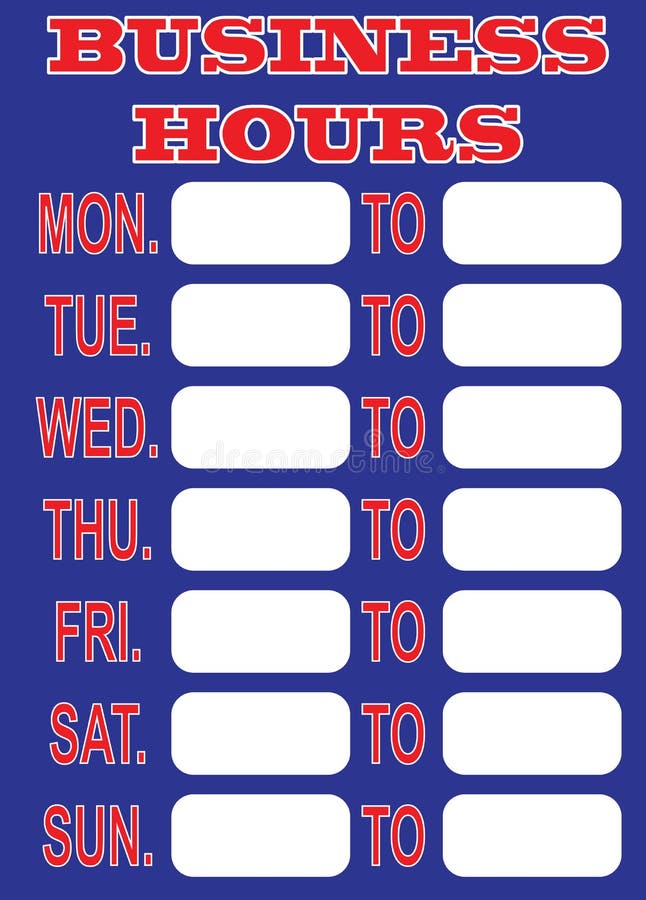 Business Hours stock vector. Illustration of time, customer - 37151435