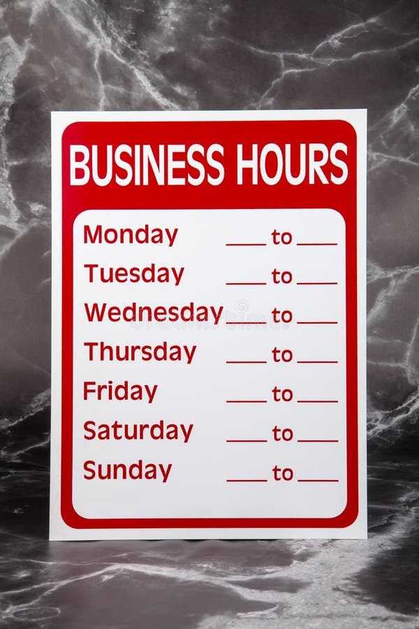 Business Hours stock image. Image of object, signpost - 73614277