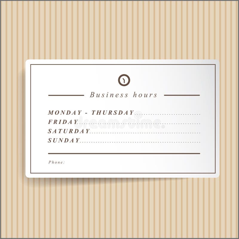 Business Hours Vector Template Stock Vector - Illustration of ...
