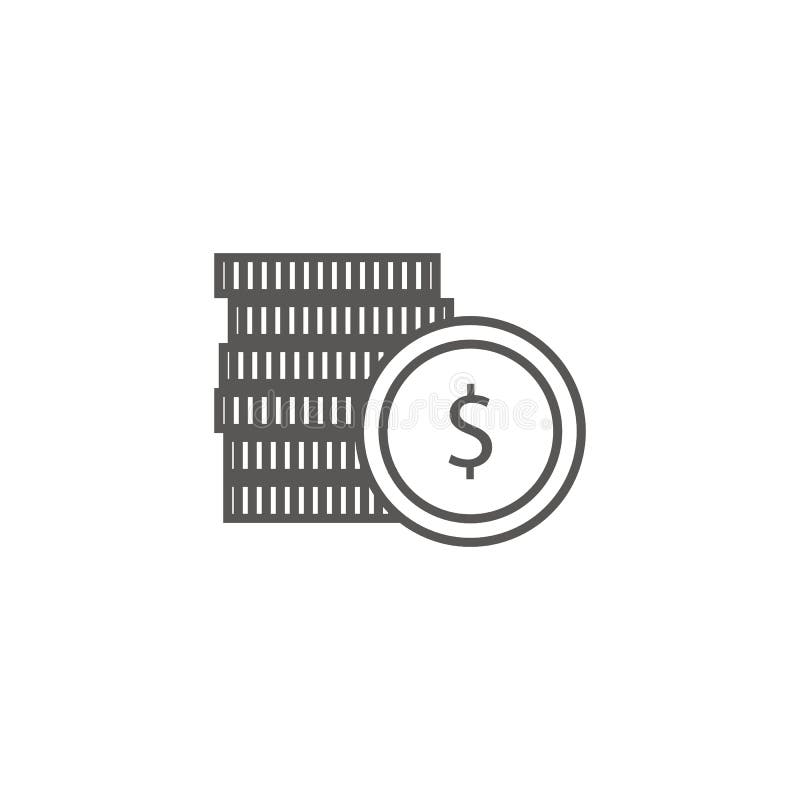 Business Icon, Management. Simple Vector Icon of a Stack of Coins. Line ...