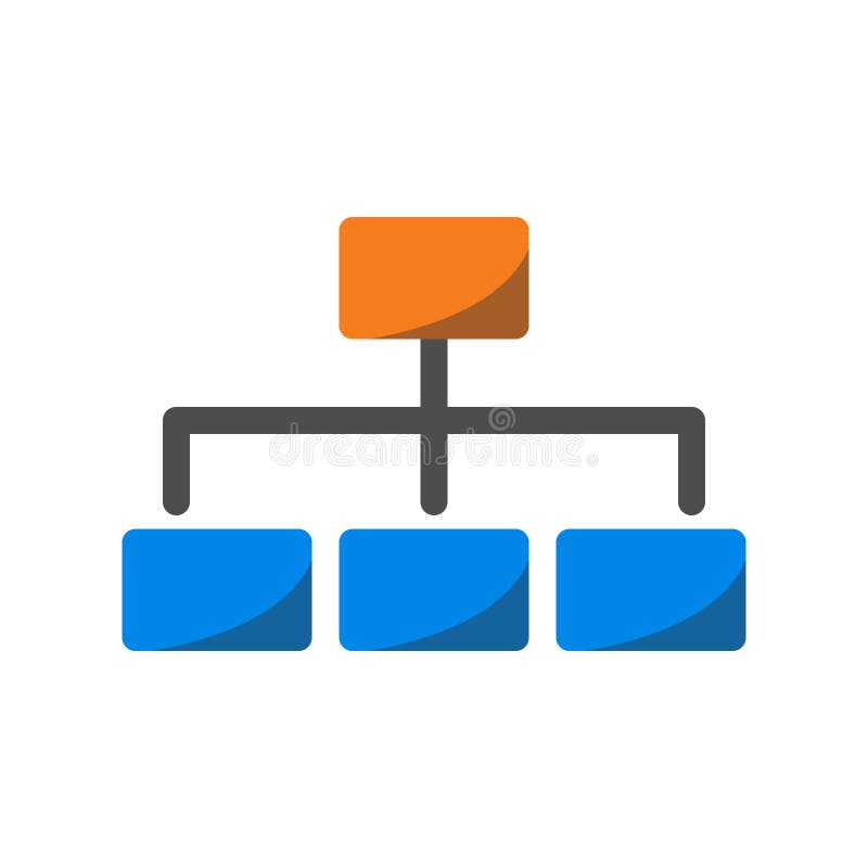 Business Icon, Organization Structure and Hierarchy Icon in Flat Design ...
