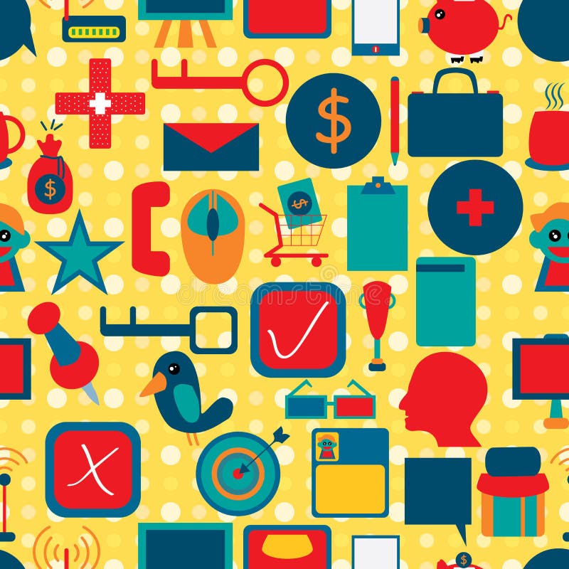 Business Icon 2 Seamless Pattern Company Stock Vector - Illustration of ...