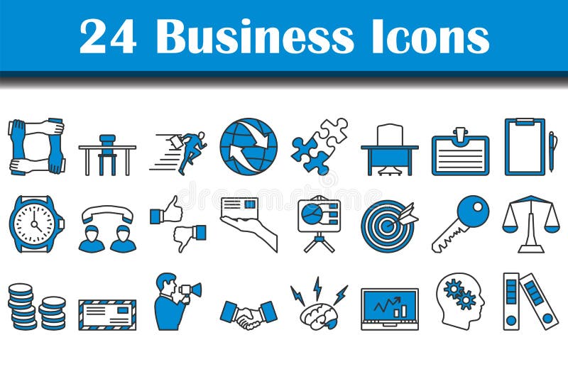 Business Icon Set stock vector. Illustration of envelop - 255221145