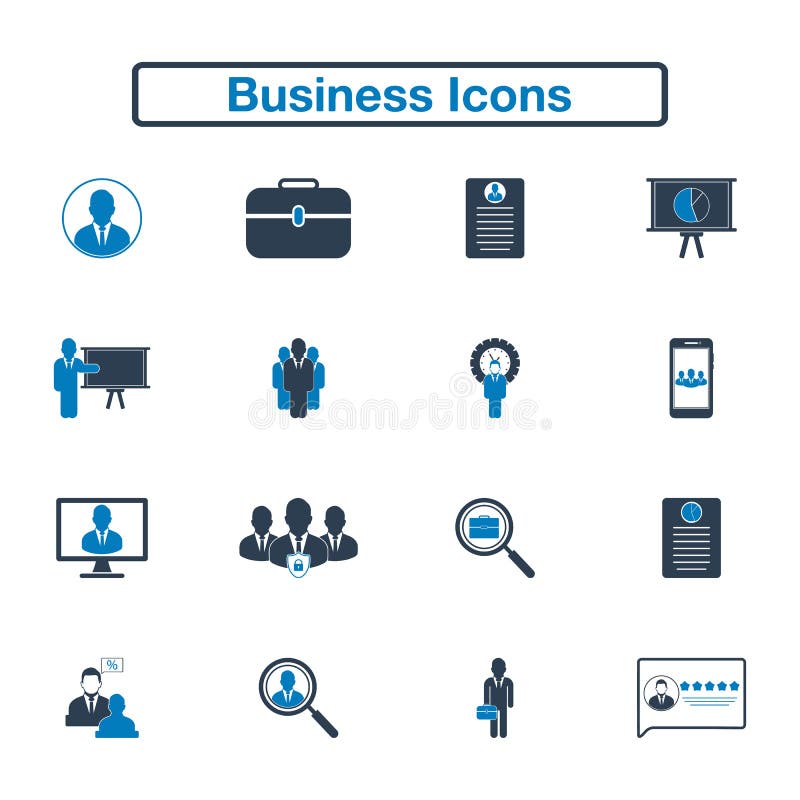 Business Icon set. stock vector. Illustration of computer - 154808831