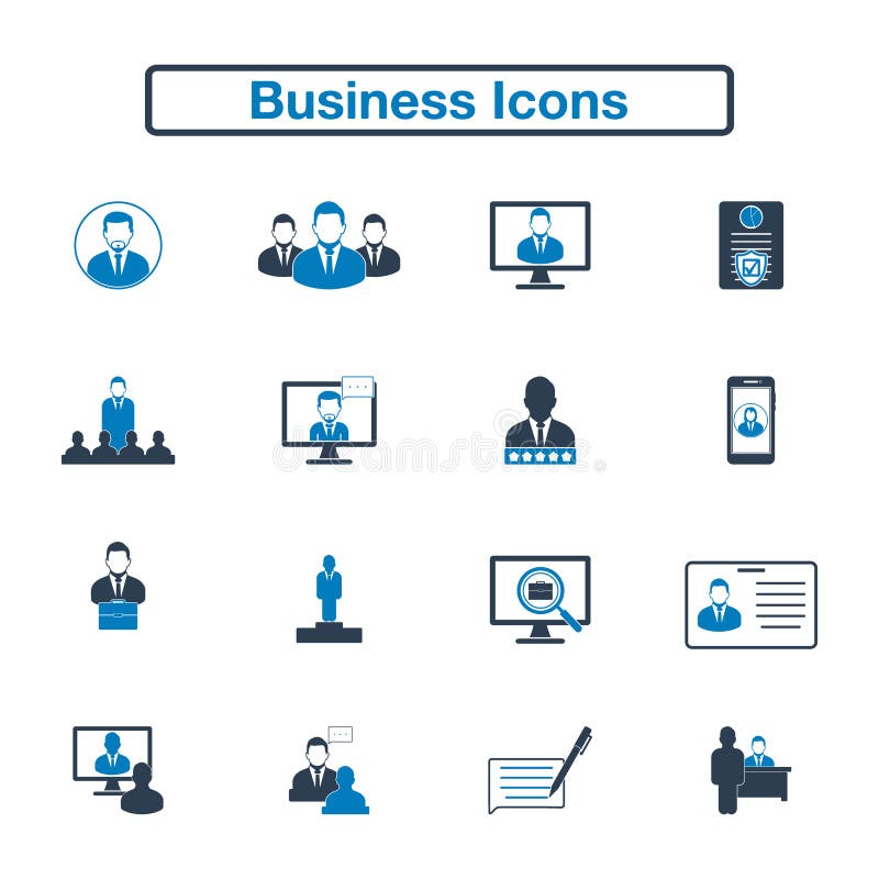 Business Icon set. stock vector. Illustration of computer - 154808831