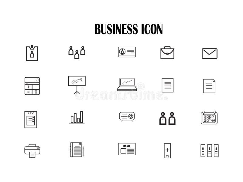 Business Icon Set Illustration Stock Illustration - Illustration of ...