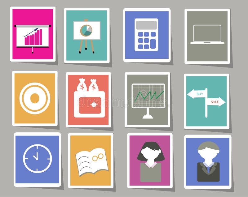 Business icon sticker stock vector. Illustration of clip - 44308300