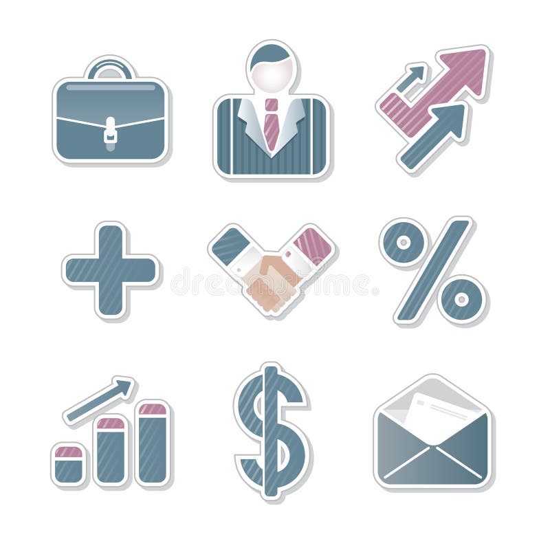Business icons stock vector. Illustration of necktie, hand - 8339232