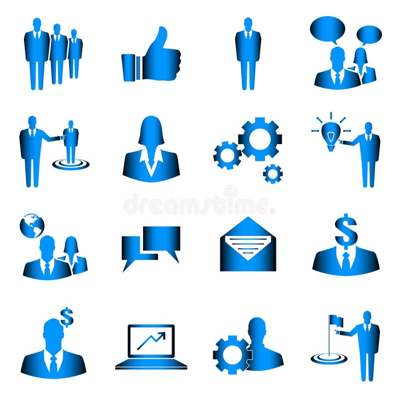 Business Icons Set 2 - Blue Series Stock Vector - Illustration of like ...