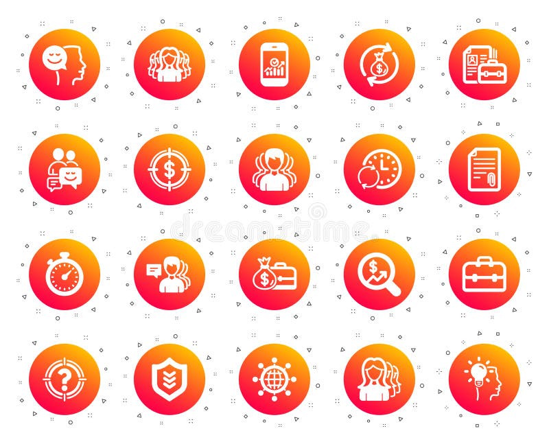 Business Icons. Group, Profiles and Portfolio Case. Vector Stock Vector ...