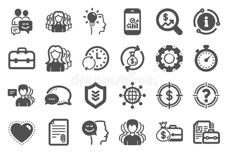 Business Icons. Group, Profiles and Portfolio Case. Vector Stock Vector ...