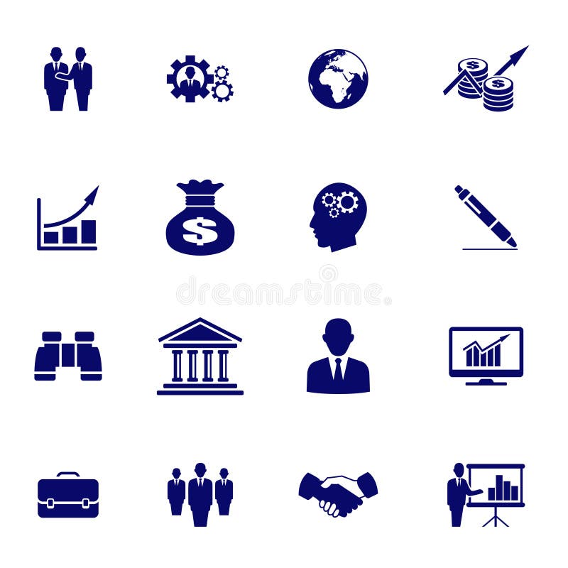 Business Icons Isolated on White Background. Vector Image. Stock Vector ...