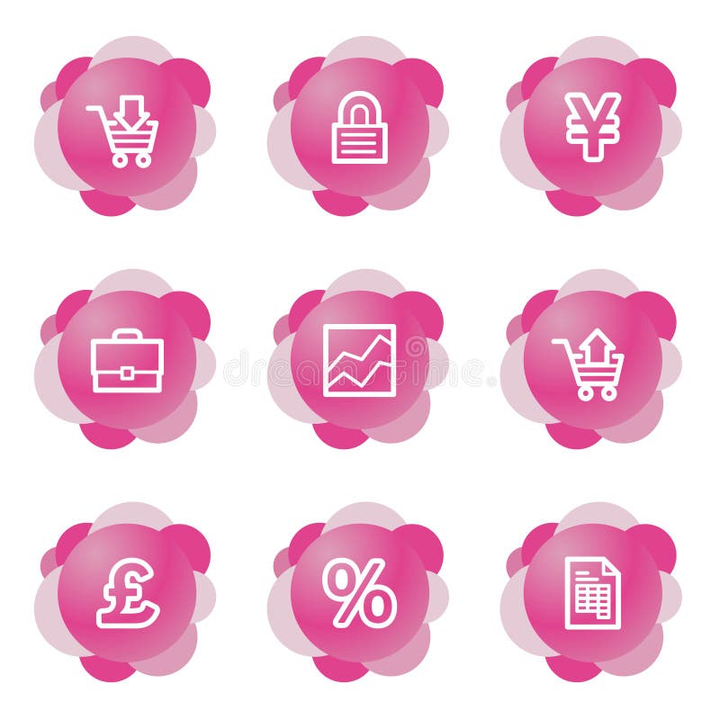 Business Icons, Pink Series Stock Vector - Illustration of business ...