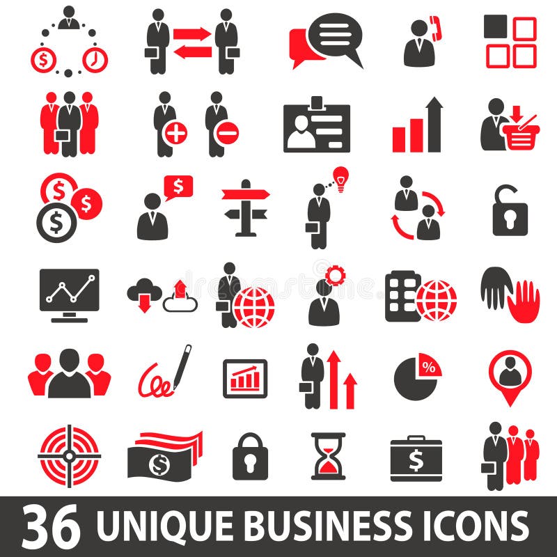 Business Icons Red stock vector. Illustration of meeting - 63019166