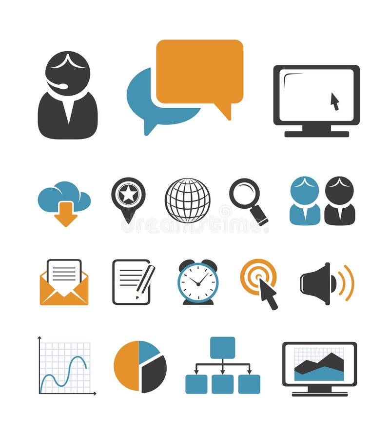 Communication Infographics Elements, Icons and Symbols Stock Vector ...