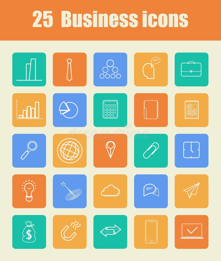 25 Business icons stock illustration. Illustration of bulb - 48939559
