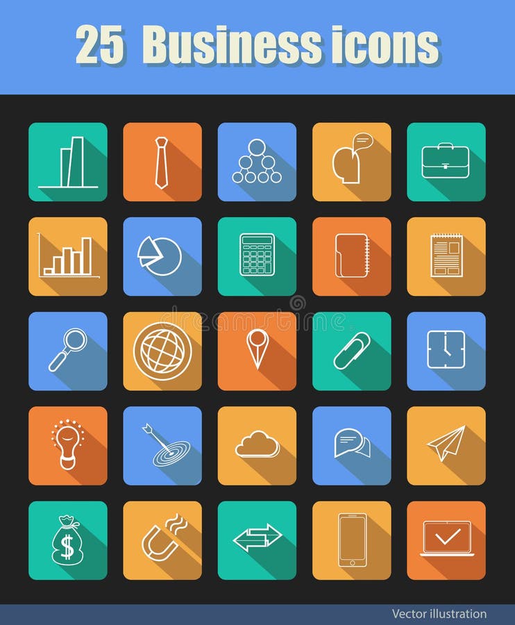 25 Business icons stock illustration. Illustration of orange - 48939702