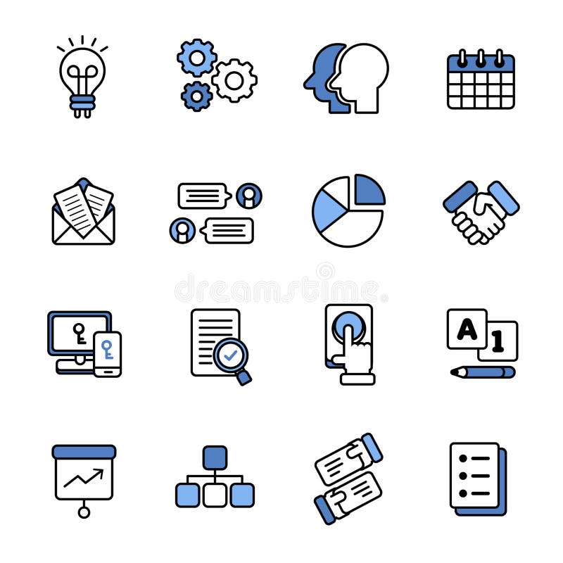 Business Icons Set Illustration Customer Strategy Teamwork Illustration ...