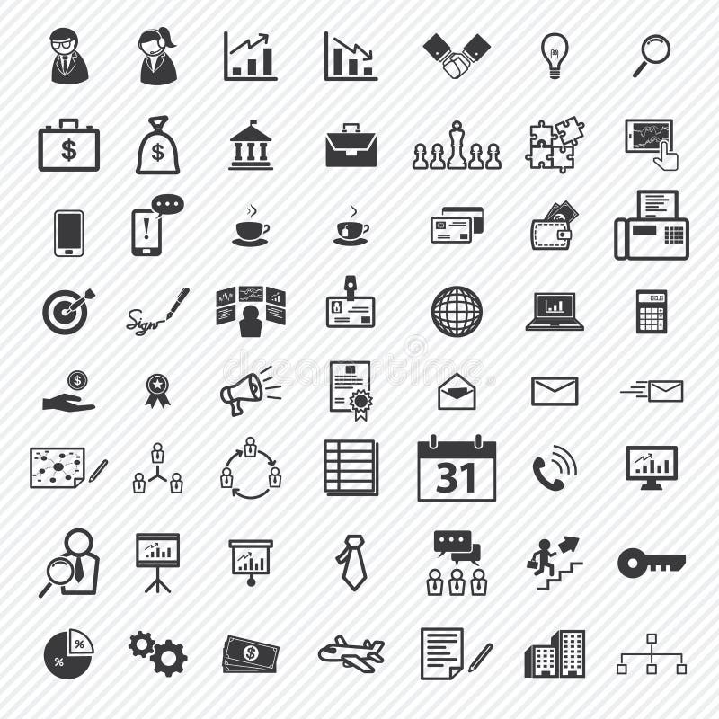 Business Icons Set. Illustration Stock Vector - Illustration of ...