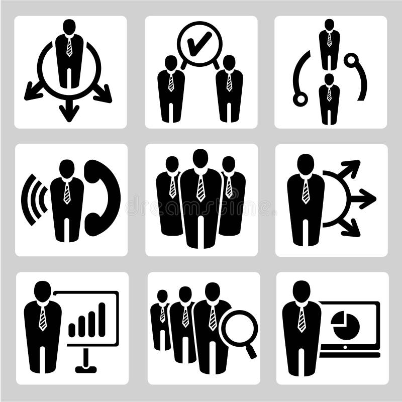 Stick Figure Poses Set. Business Finance Chart Person Pc Icon. Employee ...
