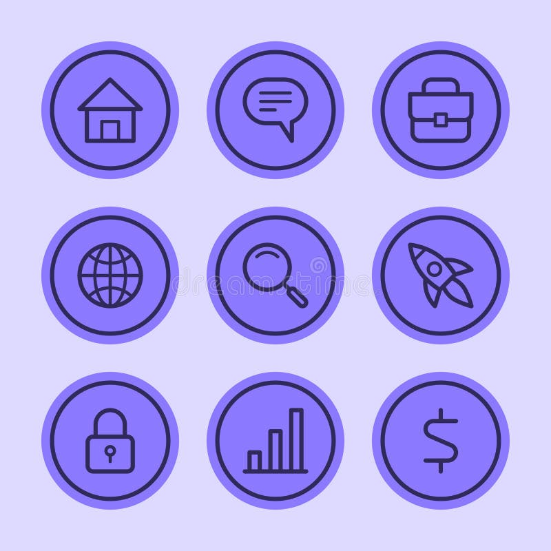 Business Icons Set Part 1. Set Vector Icons Stock Vector - Illustration ...