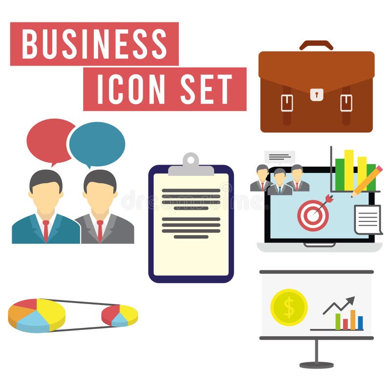 Business icons set Vector stock vector. Illustration of thin - 308373116