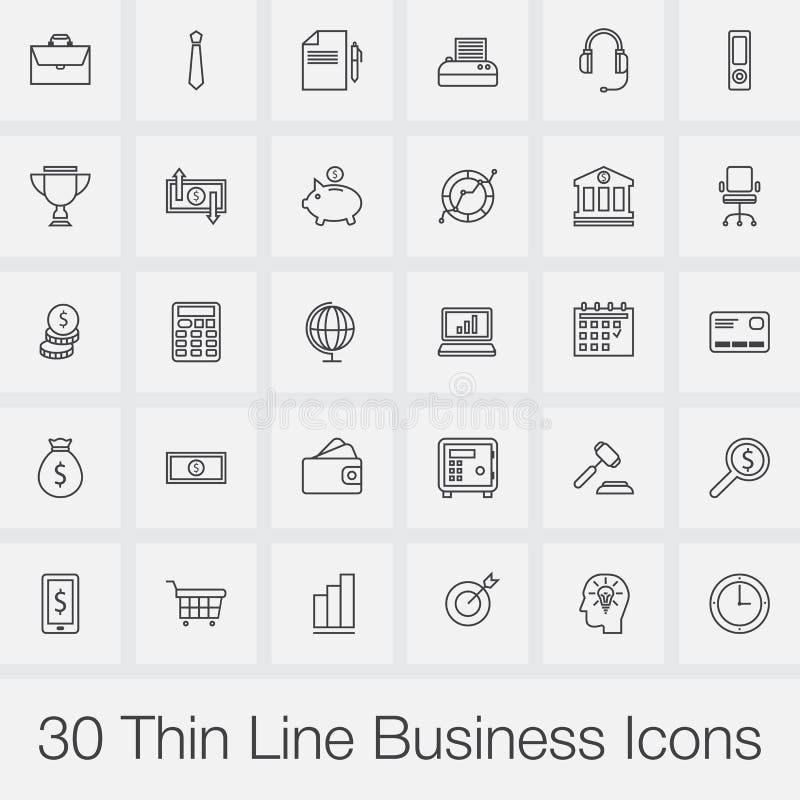 Business Icons Set Vector Isolated on Grey. Stock Vector - Illustration ...