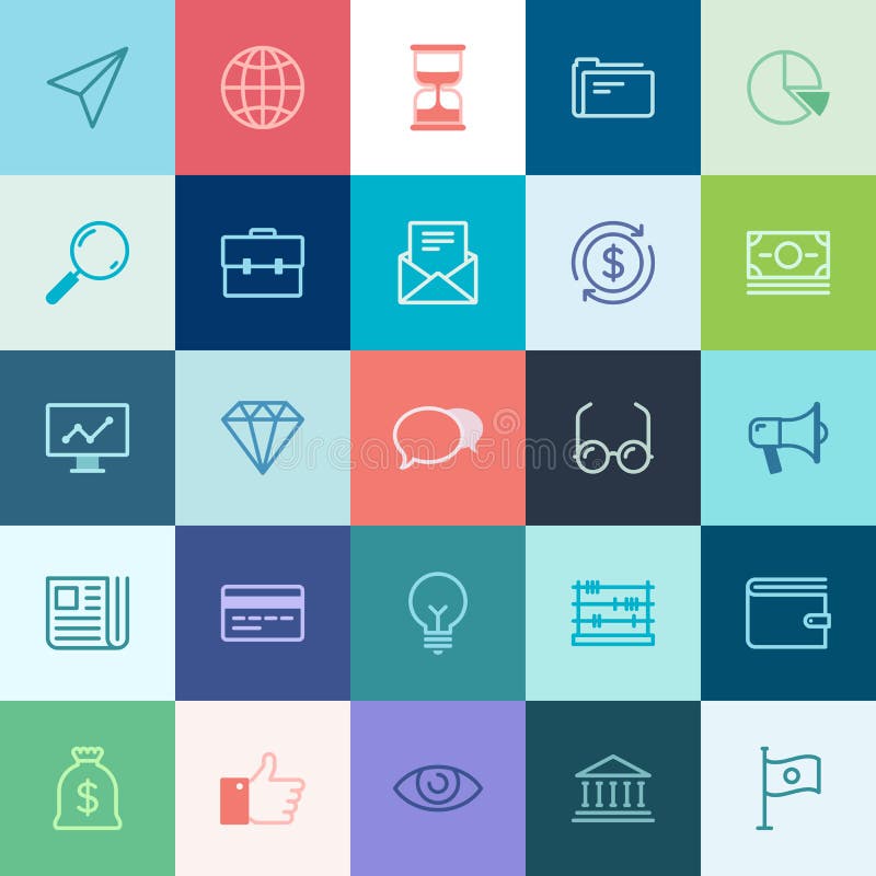 Thin icons stock vector. Illustration of collection, lock - 35860832