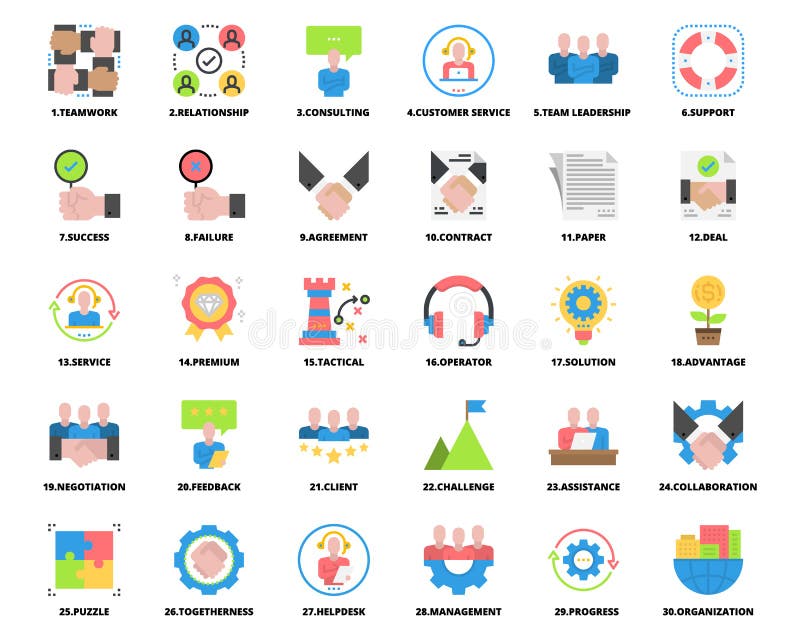 Business Icons Vector Illustration, Solution, Meet, Team ,group Stock ...