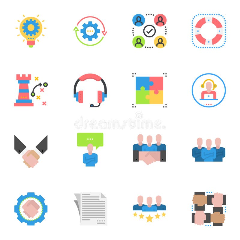 Business Icons Vector Illustration, Solution, Service, Team ,leadership ...