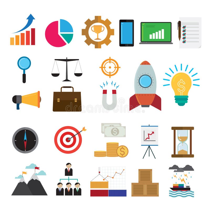 Business icons vector stock vector. Illustration of idea - 85462103
