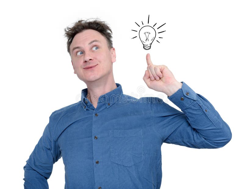 Business Idea Concept, Having a Good Idea. Isolated on White Background ...