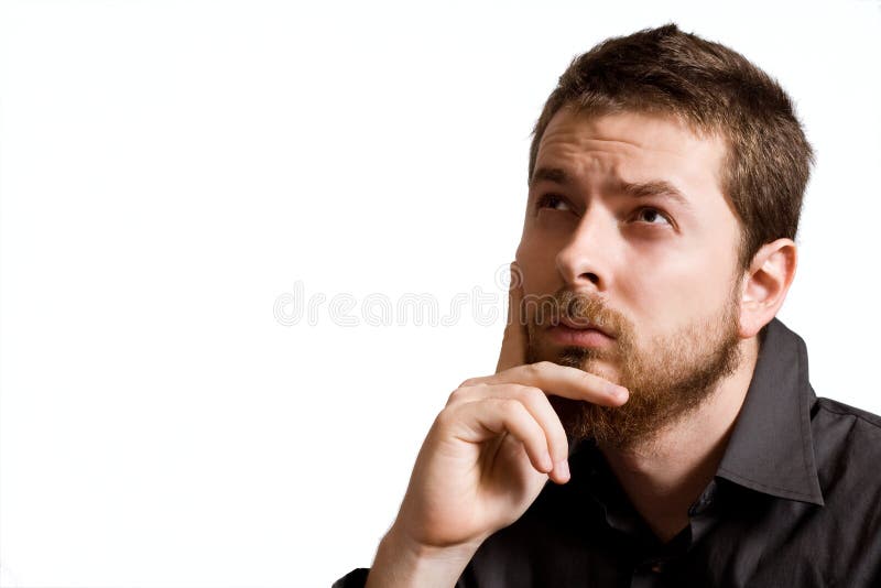 Pensive handsome young man stock photo. Image of face - 5647158