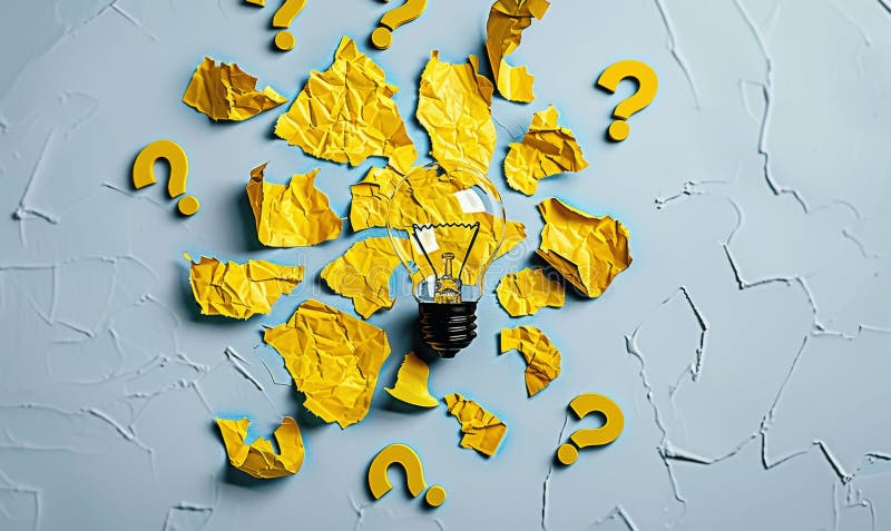 Business Idea Generation and Problem Solving Concept with Light Bulb ...