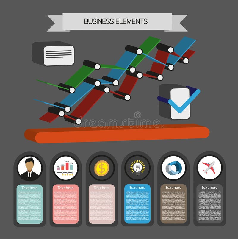 Business Idea Infographic with Icons and Charts, Flat Design Stock ...