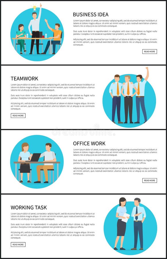 Business Idea Office Teamwork Vector Illustration Stock Vector ...