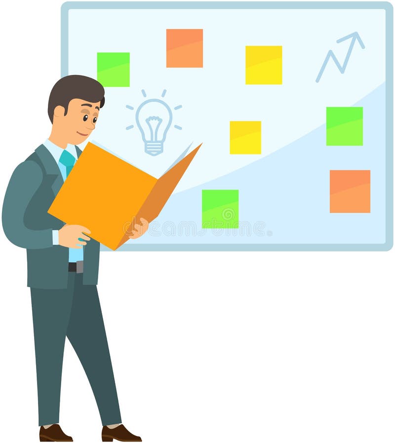 Business Idea, Plan Strategy and Solution Concept. Business Man Having ...