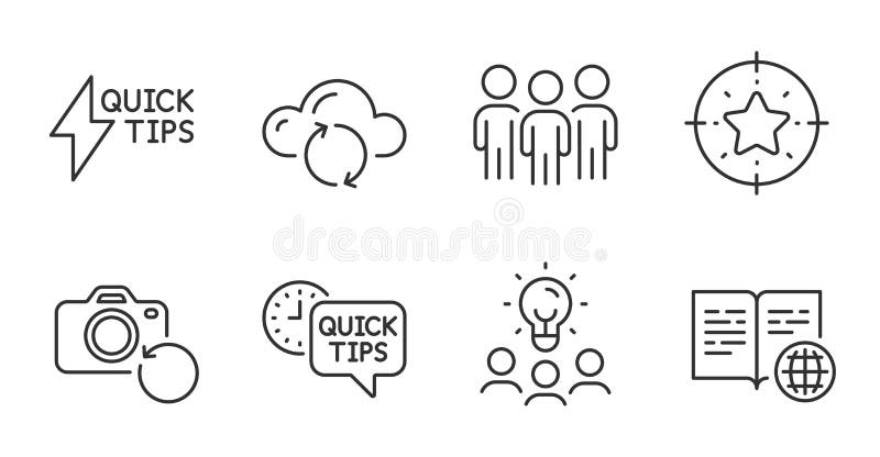 Business Idea, Quick Tips and Quickstart Guide Icons Set. Internet Book ...