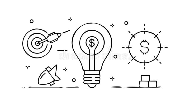 Business Idea Target Icon, Goal-Oriented Innovation, Vector Design ...