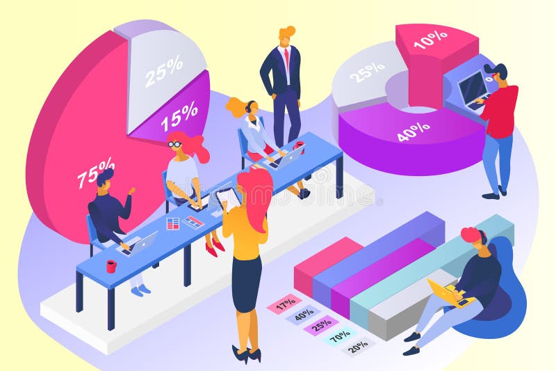 Business Idea Teamwork Calculation Percentage Chart, Office Work Clerk ...
