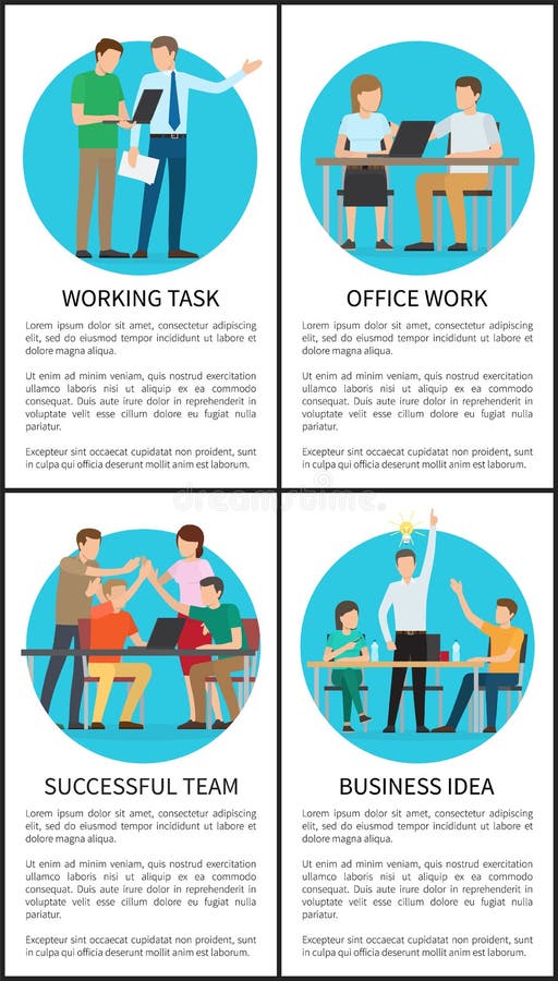 Business Idea and Working Task Vector Illustration Stock Vector ...